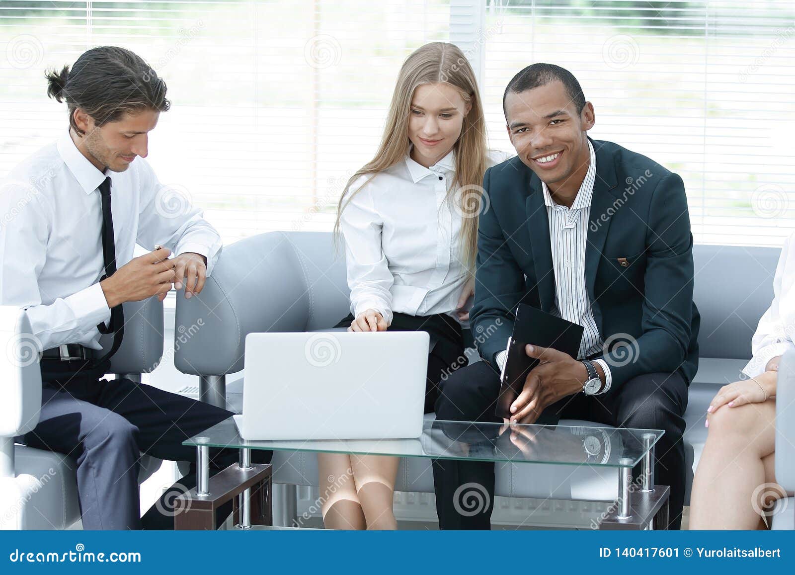 Concentrated Business Team at the Workplace Thinking about Business ...