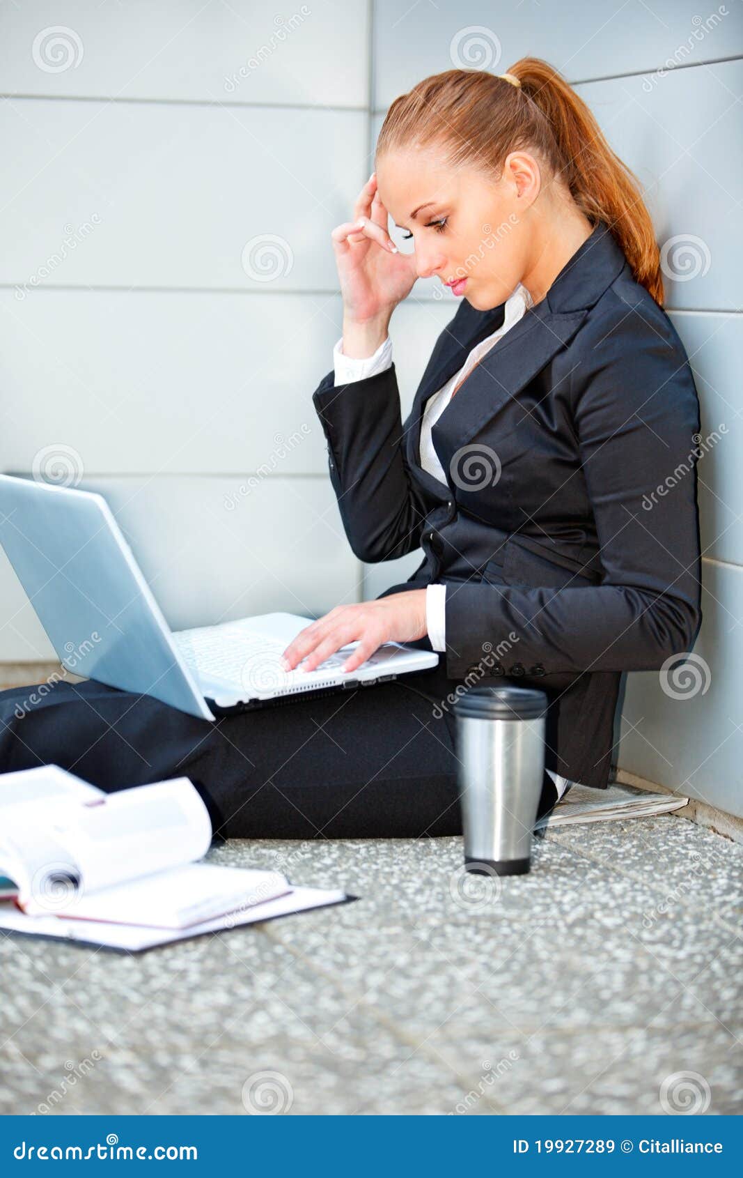 Concentrated Business Woman Using Laptop Stock Image - Image of ...