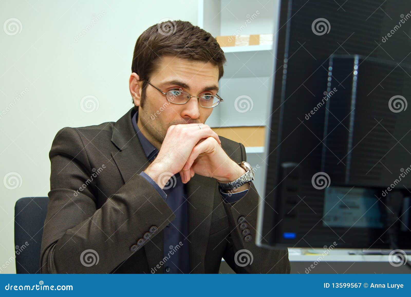 Concentrated Businessman stock image. Image of contemporary - 13599567