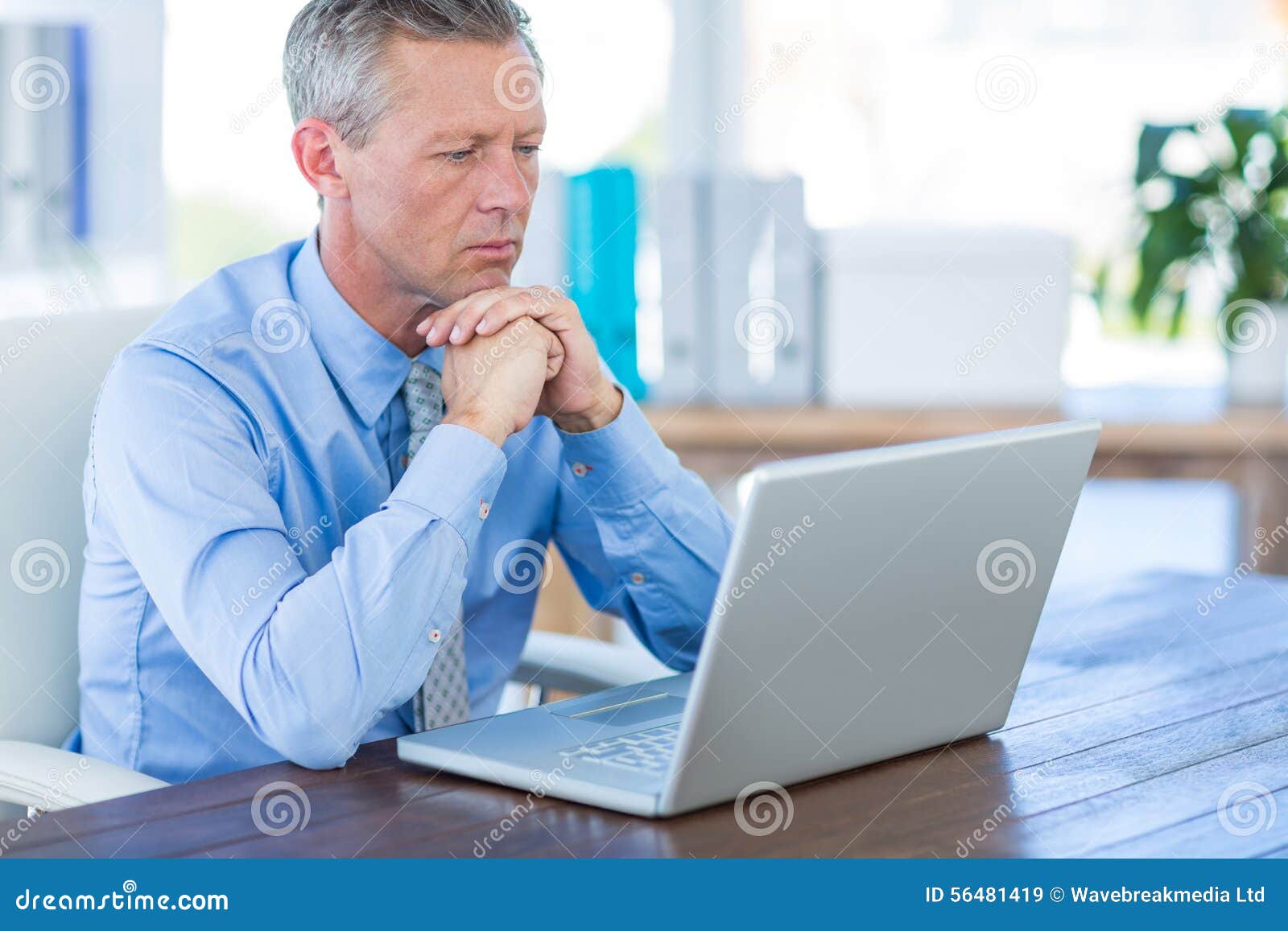 Concentrated Businessman Looking at Laptop Computer Stock Image - Image ...