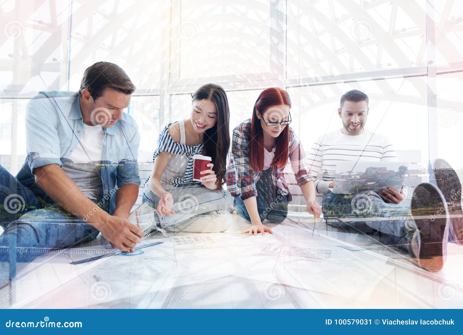 Concentrated Colleagues Occupied with Work Stock Image - Image of ...