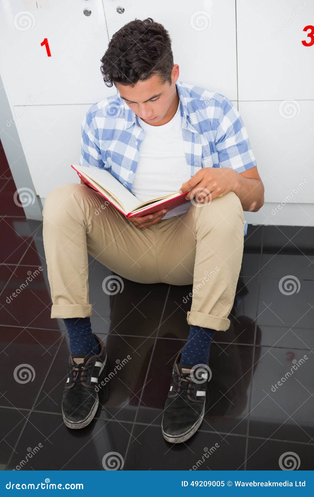 Concentrated College Student Reading Notebook Stock Image - Image of ...