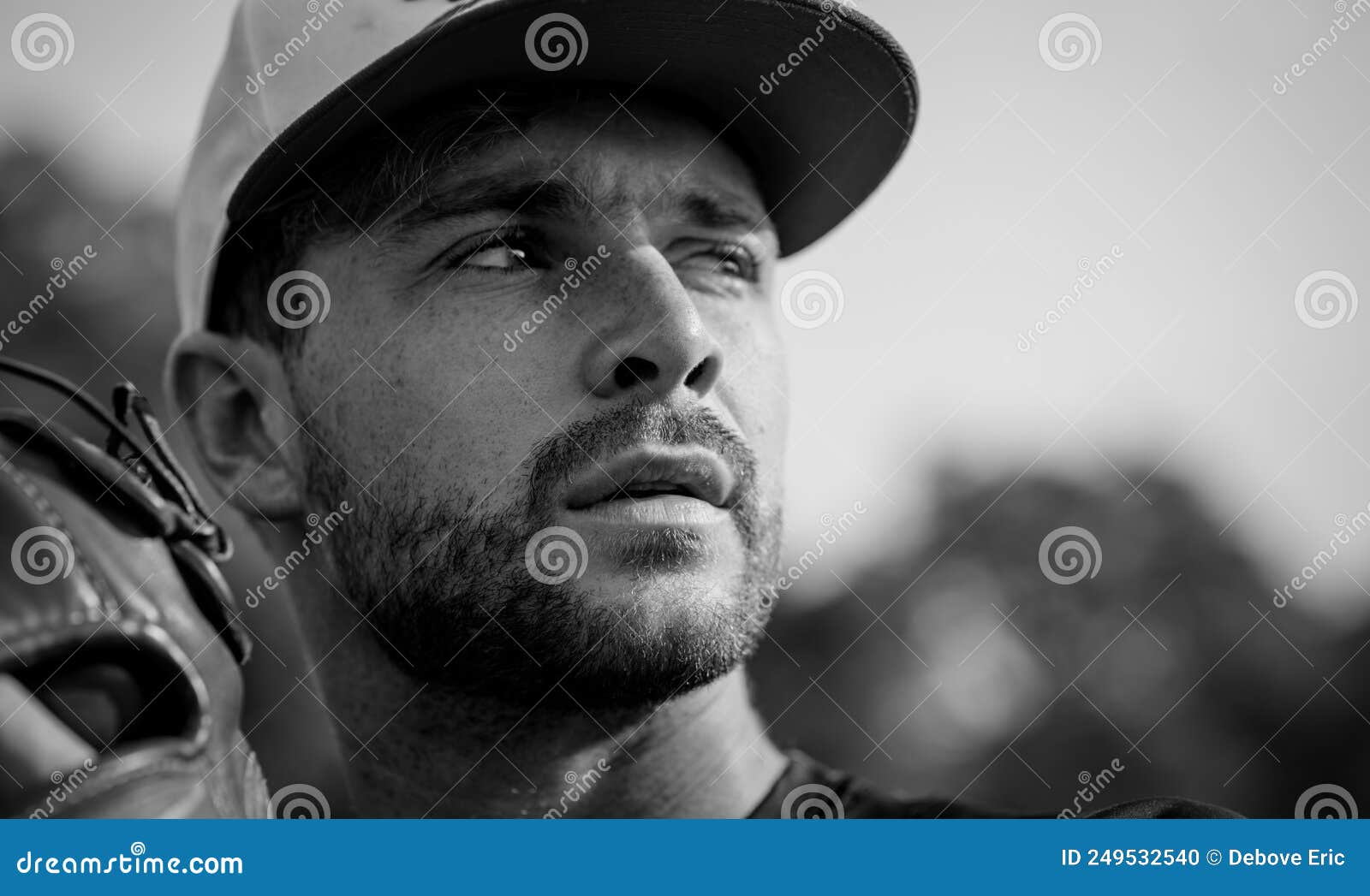Close Up Portrait of a Pretty Baseball Pitcher Stock Photo - Image of ...