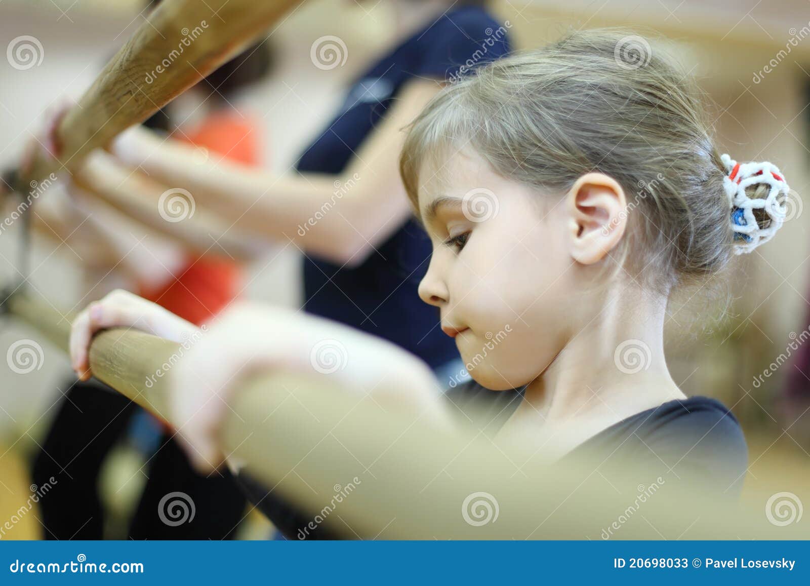 Concentrated Face of Little Girl in Ballet Class Stock Image - Image of ...