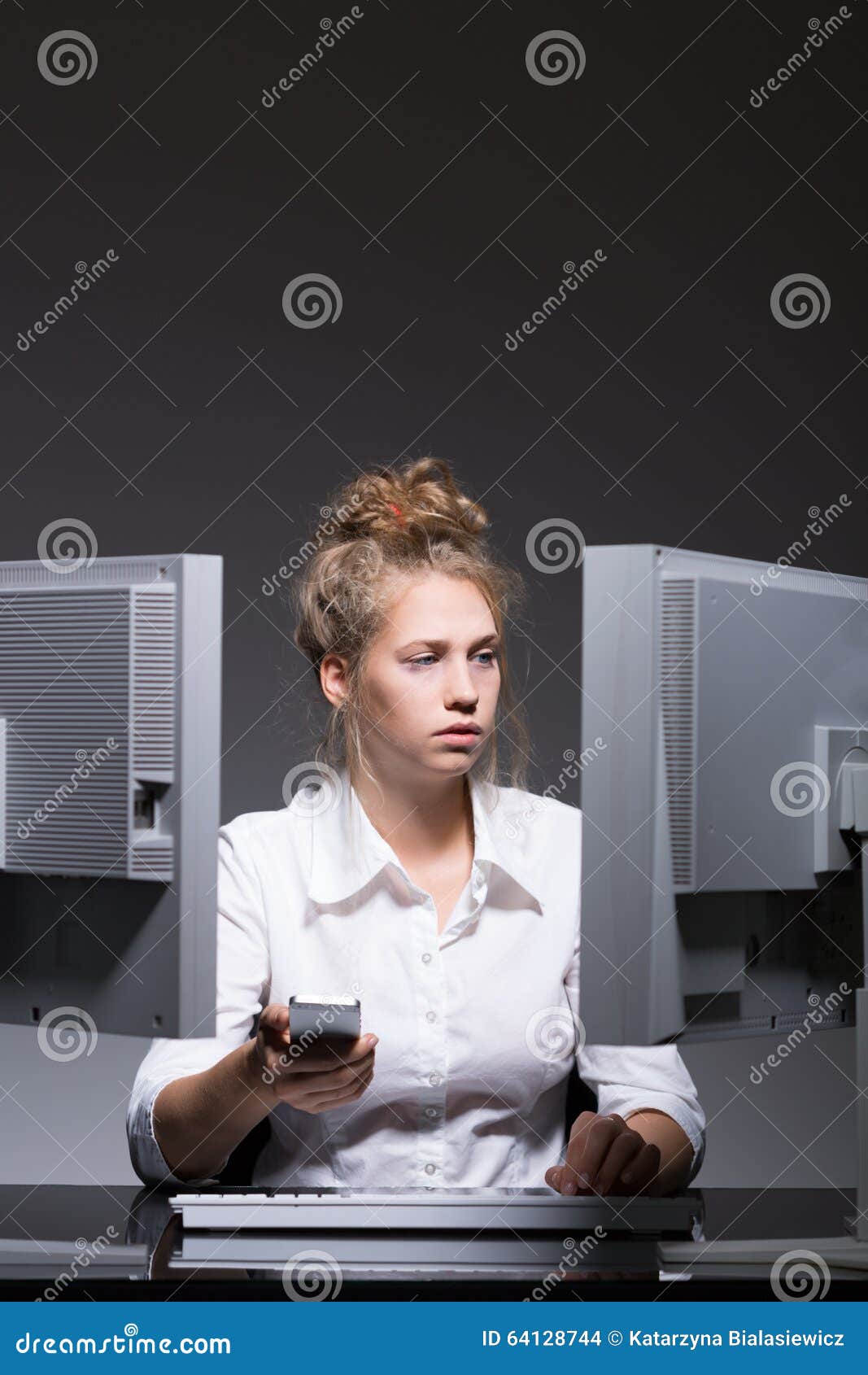 Concentrated Hard-working Woman Stock Photo - Image of harassment ...