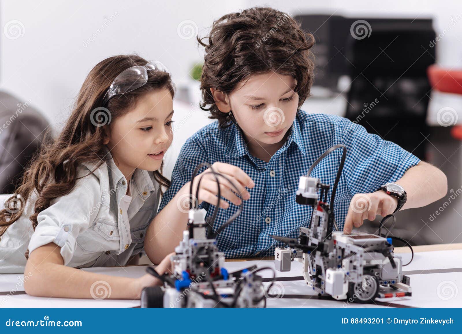 Concentrated Little Scientists Enjoying Tech Lesson at School Stock ... Concentrated Little Scientists Enjoying Tech Lesson at School Stock ...