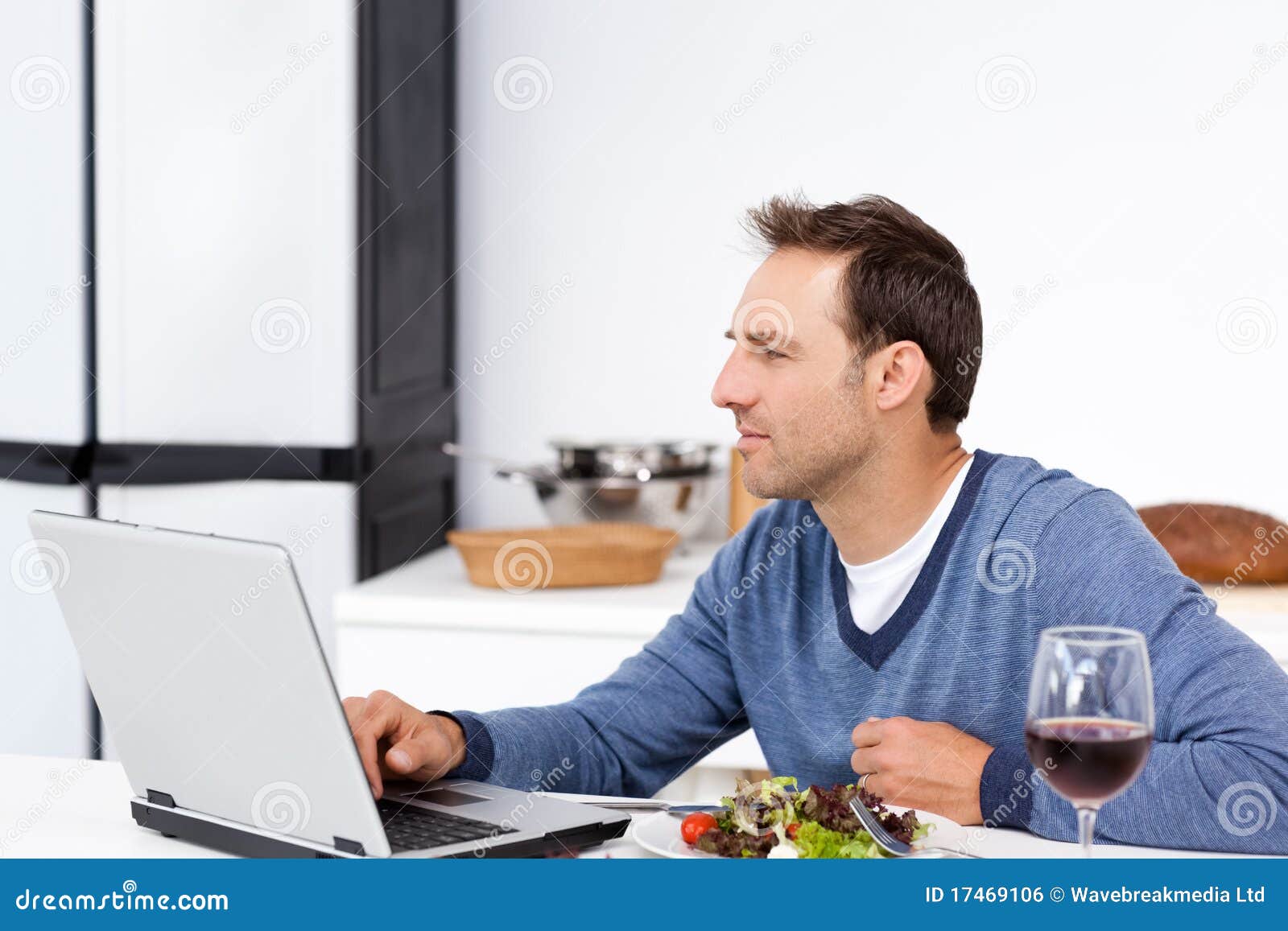 Concentrated Man Looking at His Laptop Stock Photo - Image of email ...