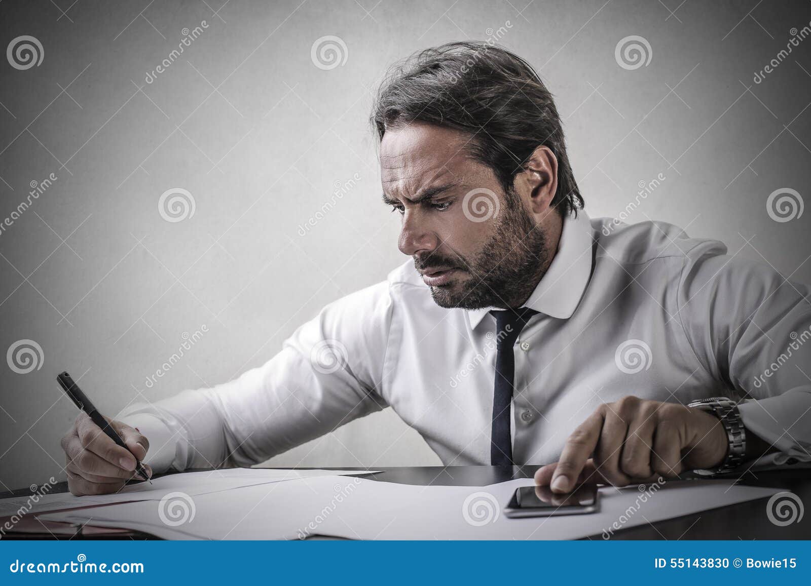 Concentrated man stock photo. Image of long, technology - 55143830