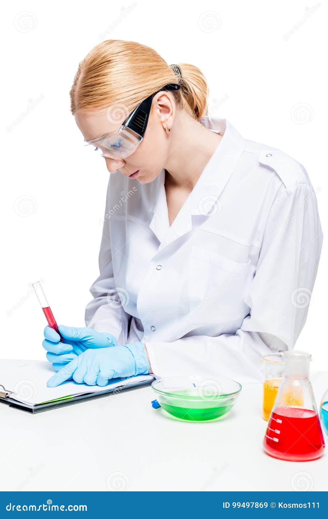 Concentrated Microbiologist with a Test Tube Stock Image - Image of ...