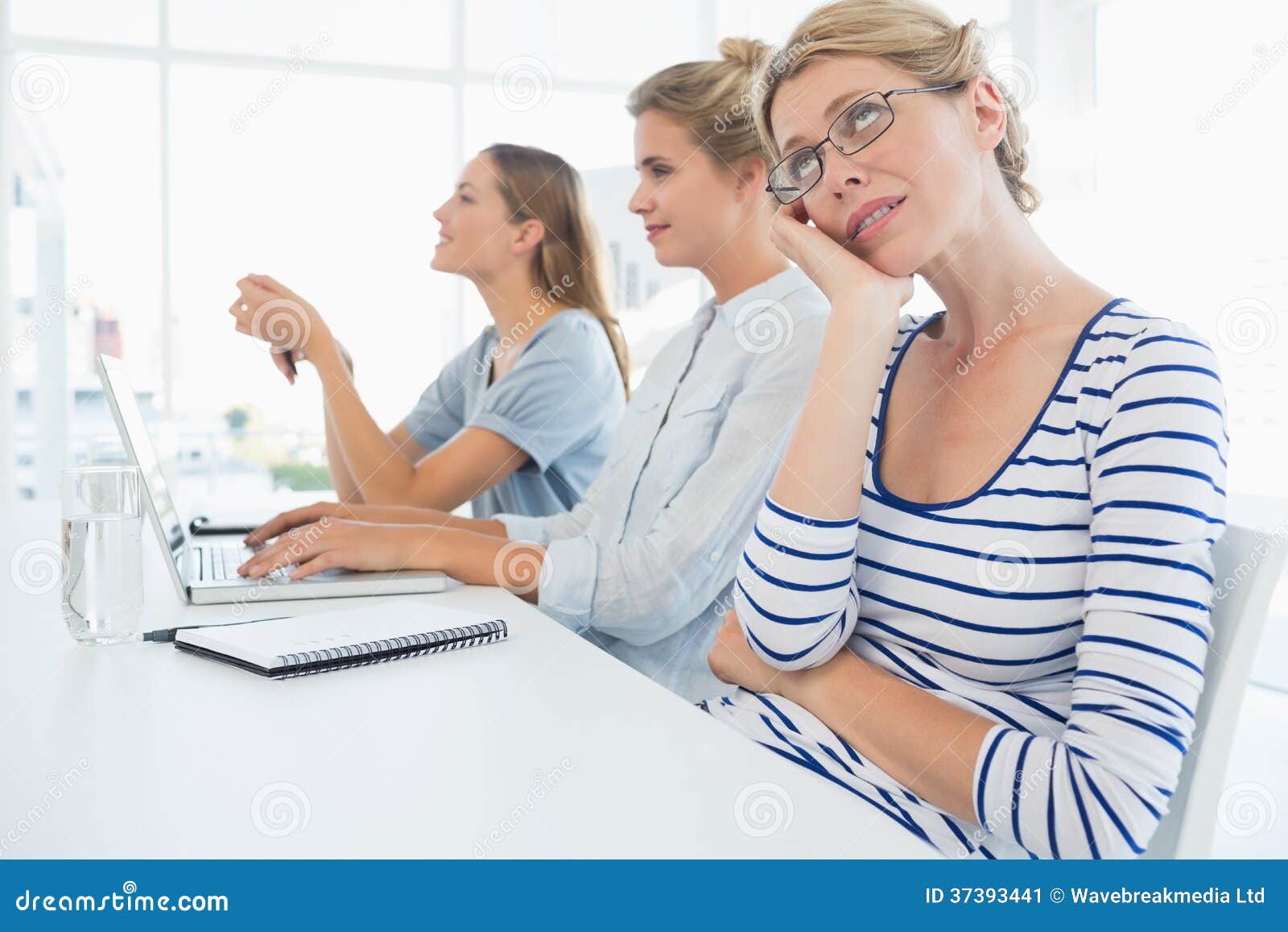 Concentrated People Working in Office Stock Image - Image of bright ...