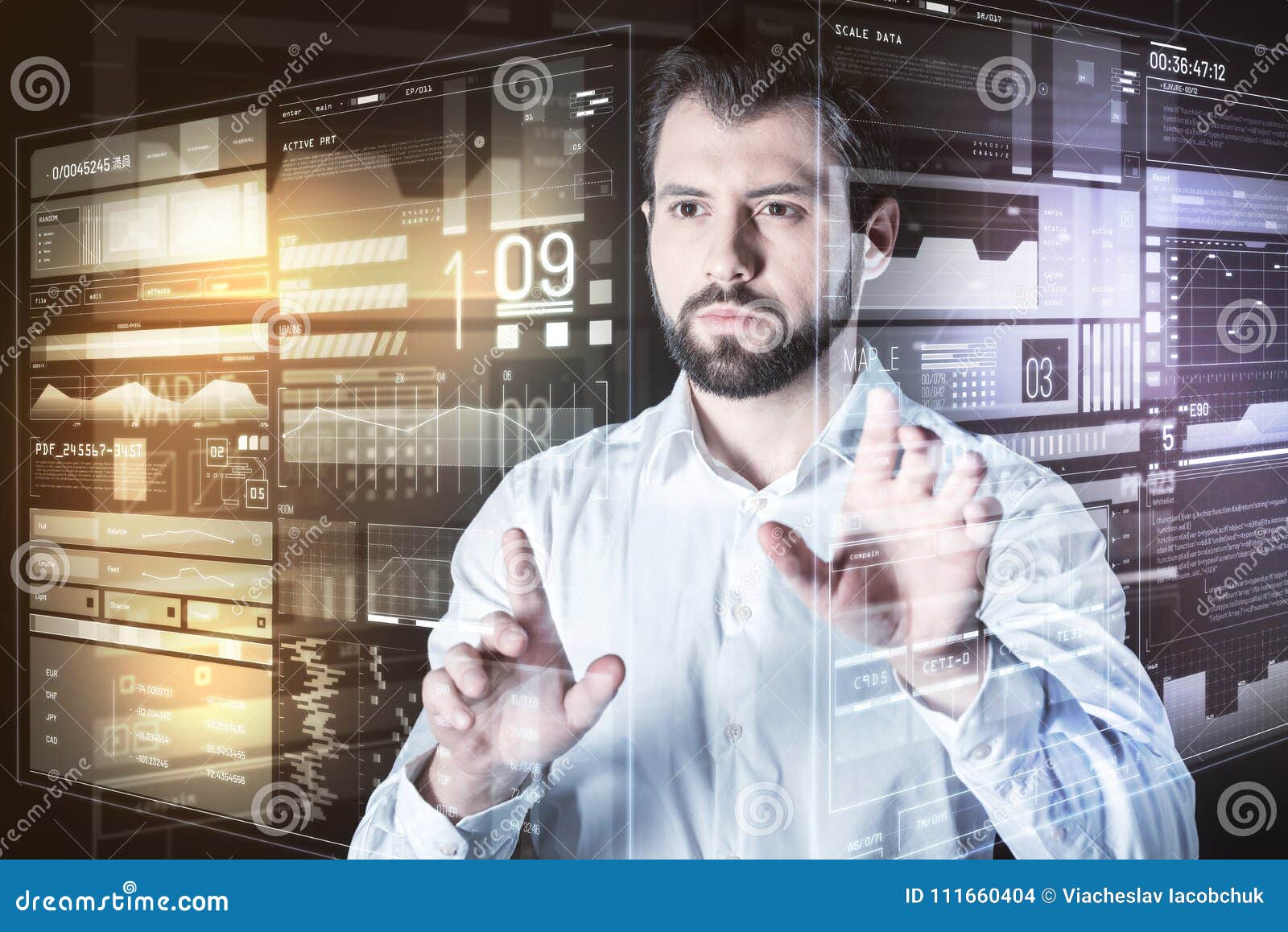 Concentrated Programmer Frowning while Carefully Working Stock Photo ... Concentrated Programmer Frowning while Carefully Working Stock Photo ...