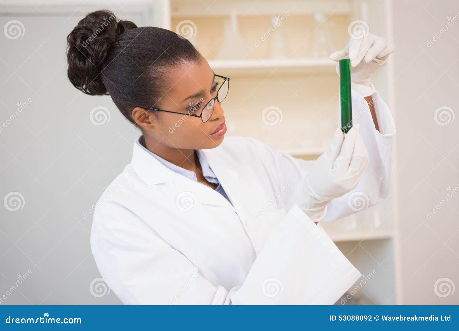 Concentrated Scientist Analyzing Test Tube Stock Photo - Image of ...