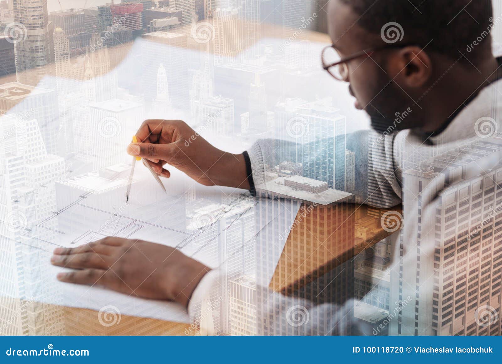 Concentrated Scientist Working at the Table Stock Photo - Image of ...