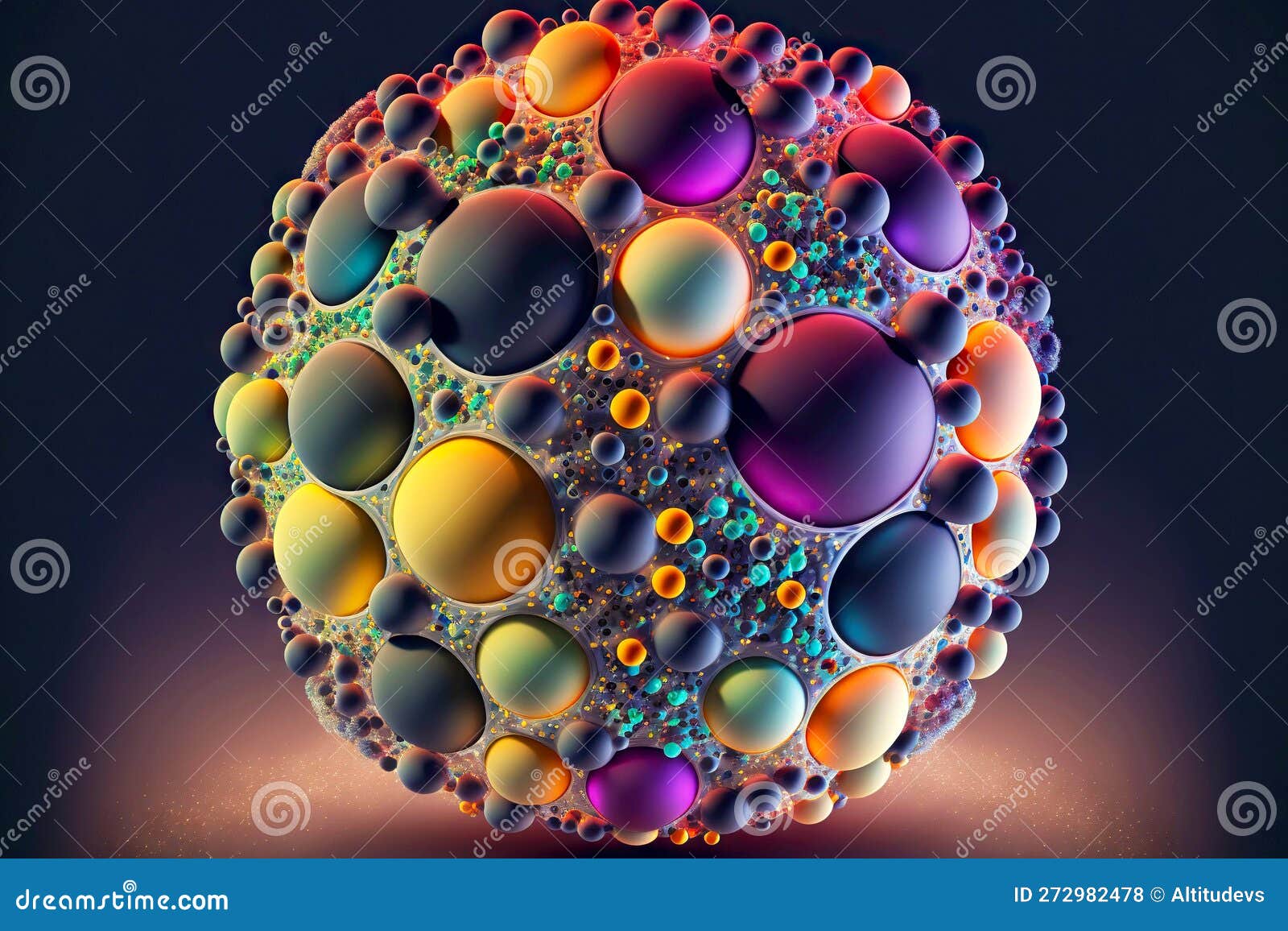 Concentrated Spherical Structure Model of Molecule Closeup Stock ...