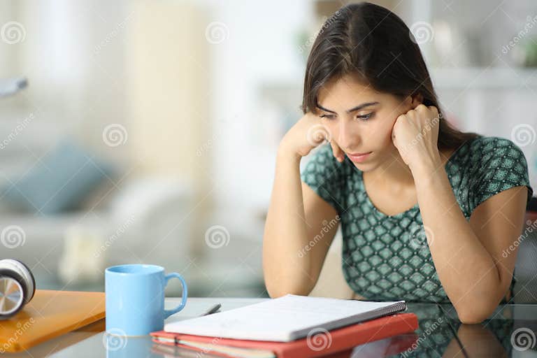 Concentrated Student Memorizing Notes at Home Stock Image - Image of ...