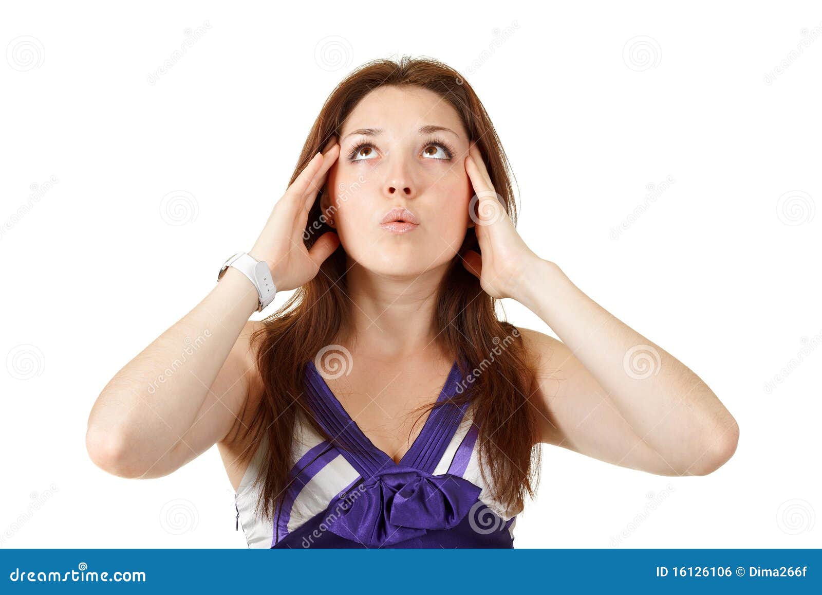 Concentrated and Thinking Isolated on a White Stock Photo - Image of ...