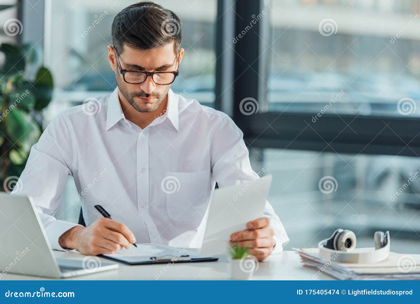 Translator Writing and Working with Documents Stock Photo - Image of ...