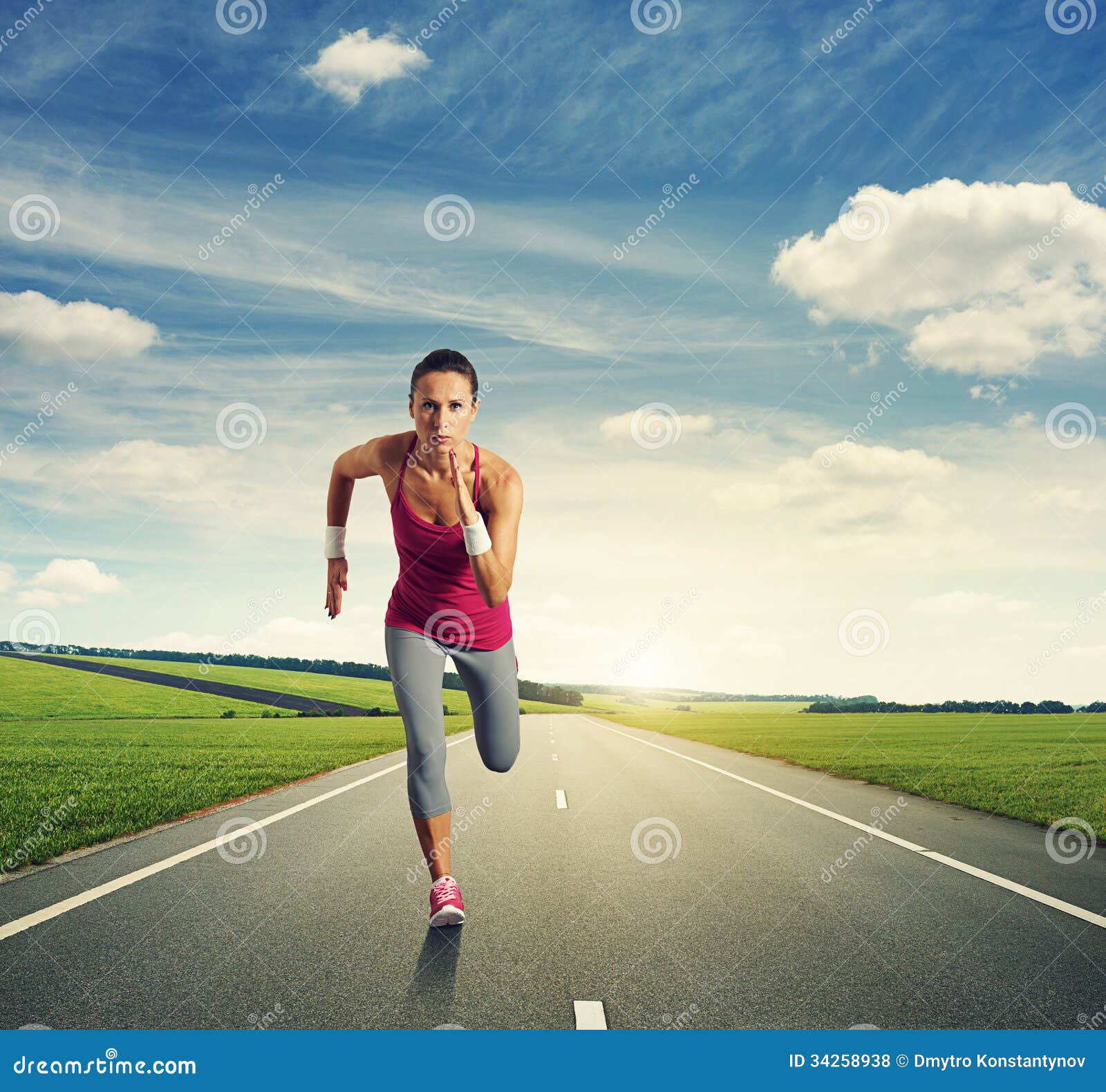 Concentrated woman running stock photo. Image of lifestyle - 34258938