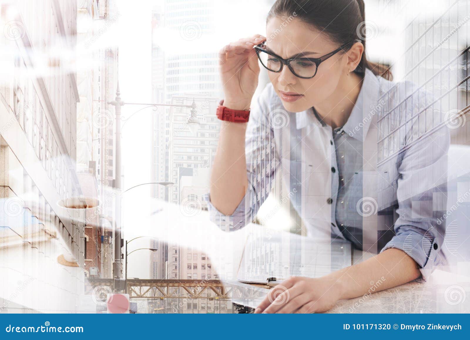 Concentrated Woman Working in the Office Stock Photo - Image of person ...