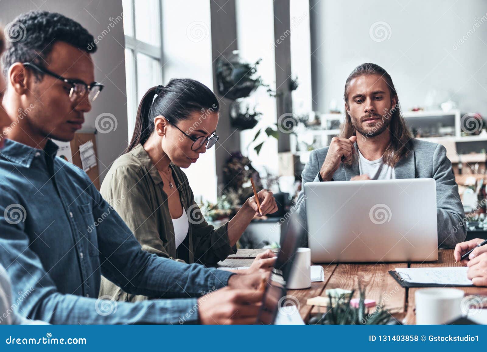 Concentrated at work. stock photo. Image of laptop, concentration ...