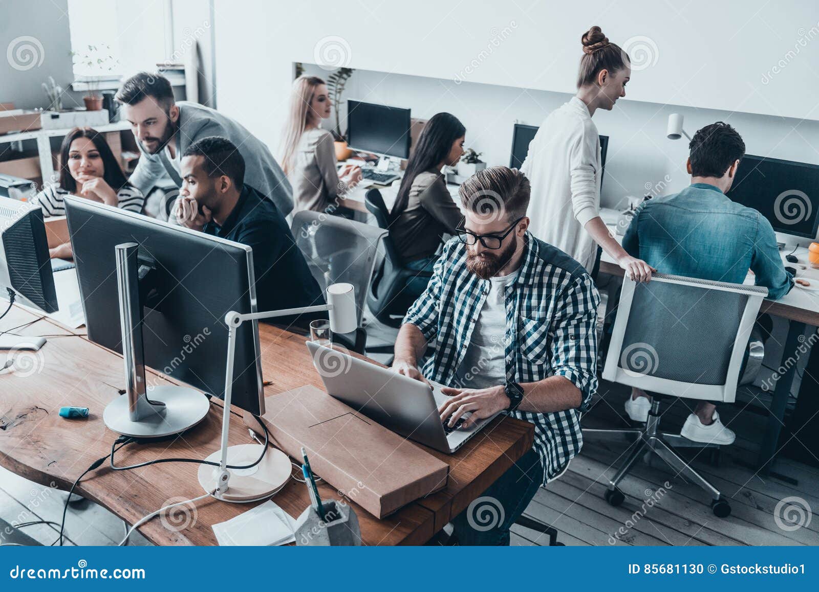 Concentrated at work. stock photo. Image of concentrated - 85681130