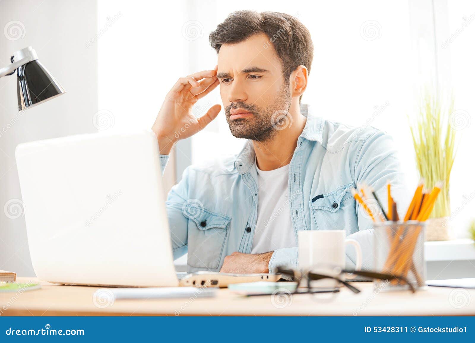 Concentrated on work. stock image. Image of expertise - 53428311