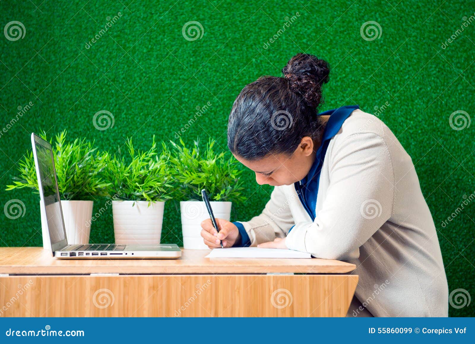 Concentrated work stock image. Image of jotting, pots - 55860099