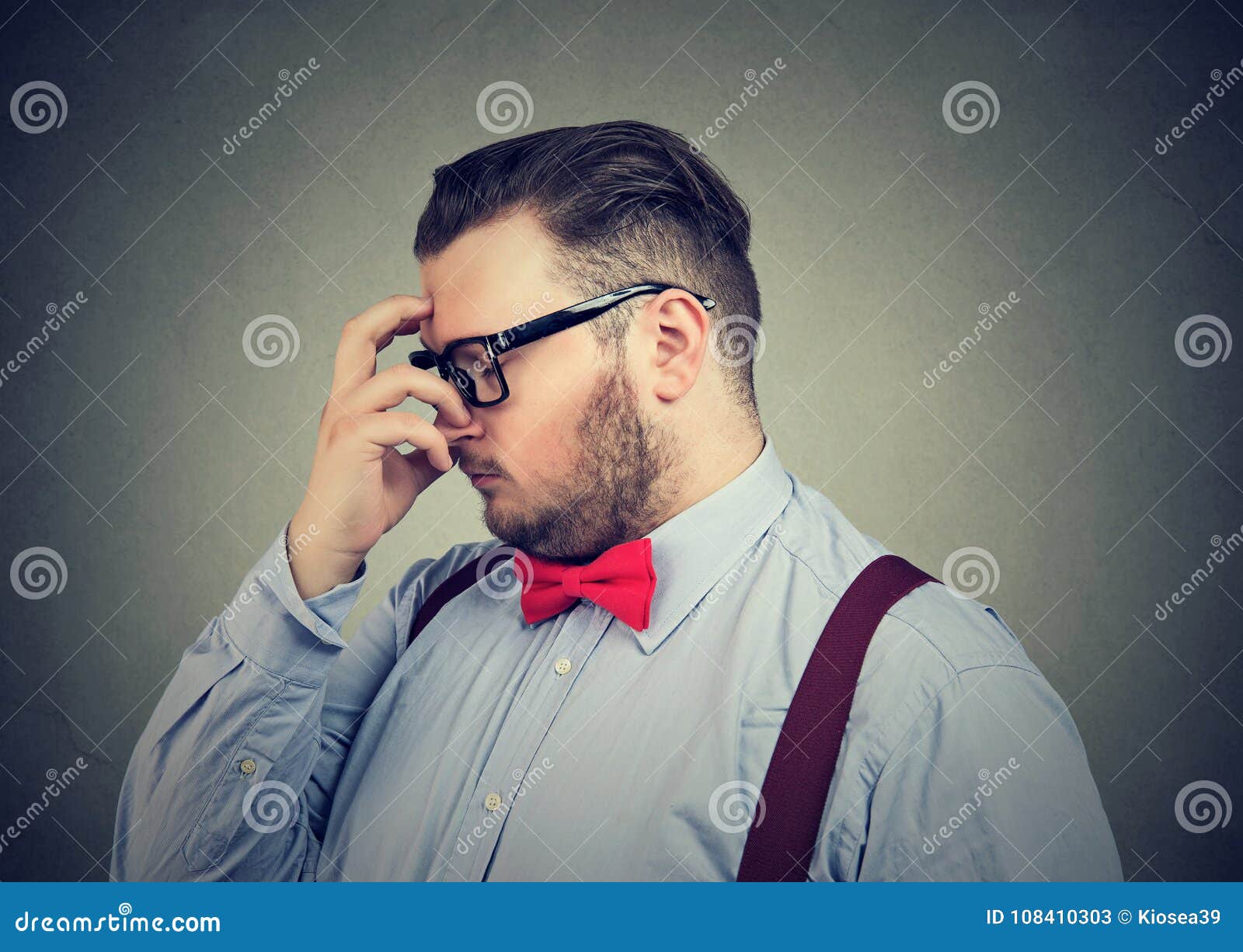 Concentrated Young Man Brainstorming on Problem Stock Image - Image of ...