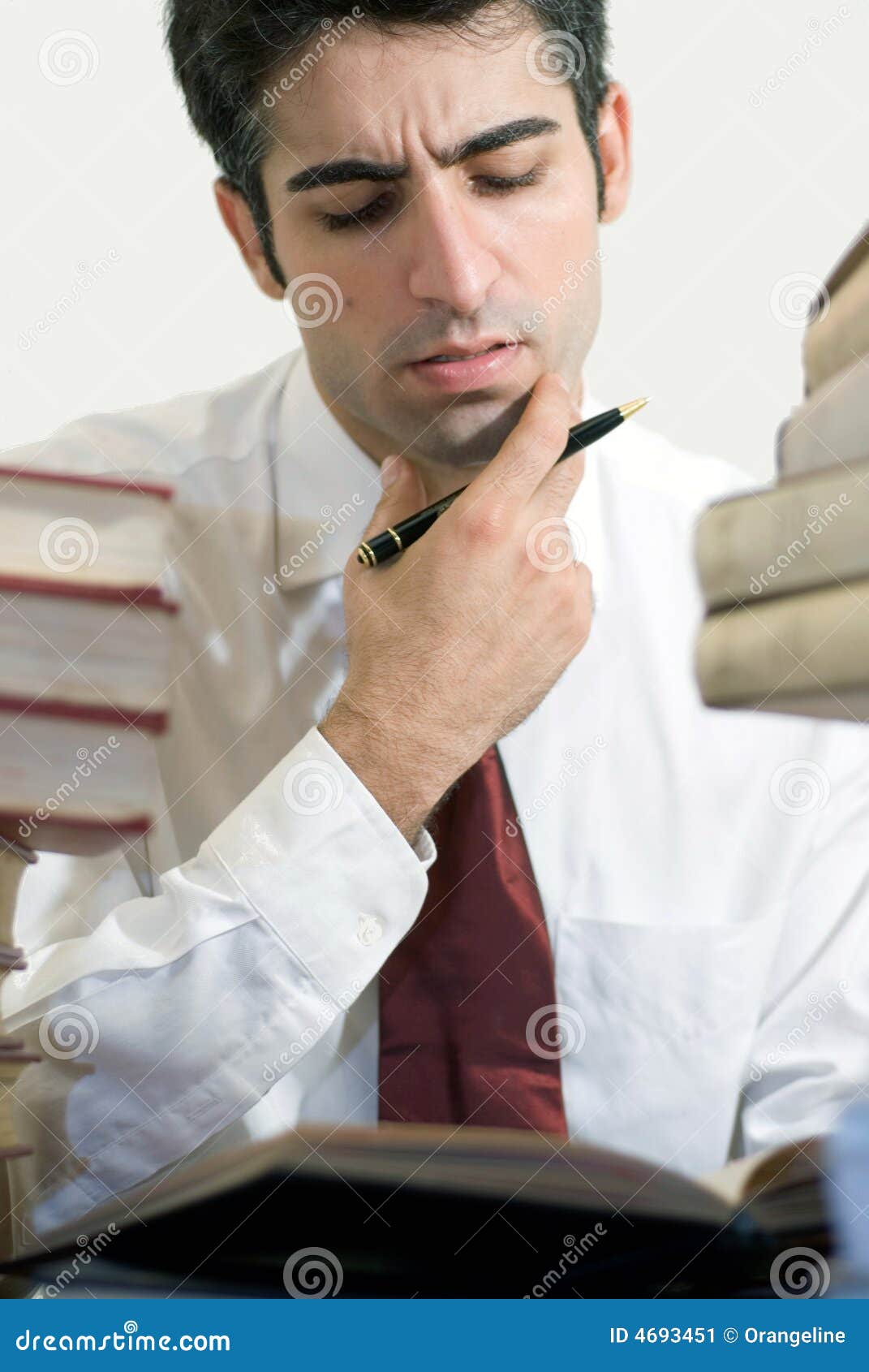 Concentrating stock image. Image of executive, glass, brown - 4693451