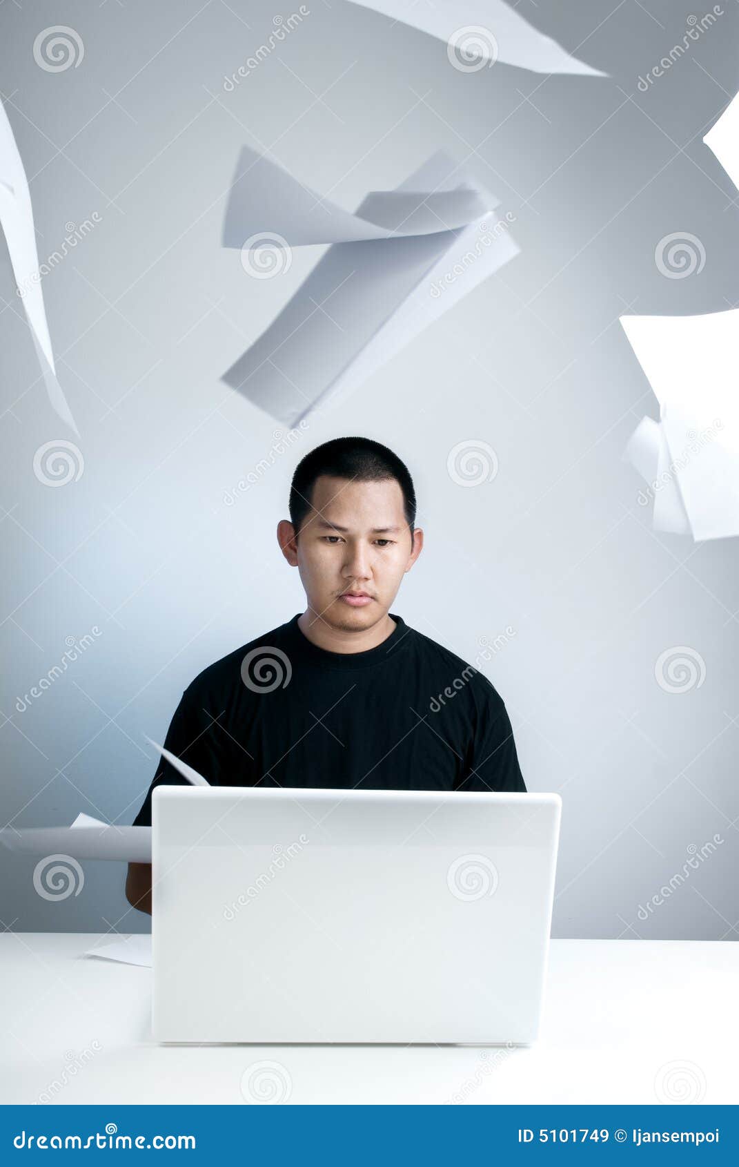 Concentrating stock image. Image of computer, office, creative - 5101749