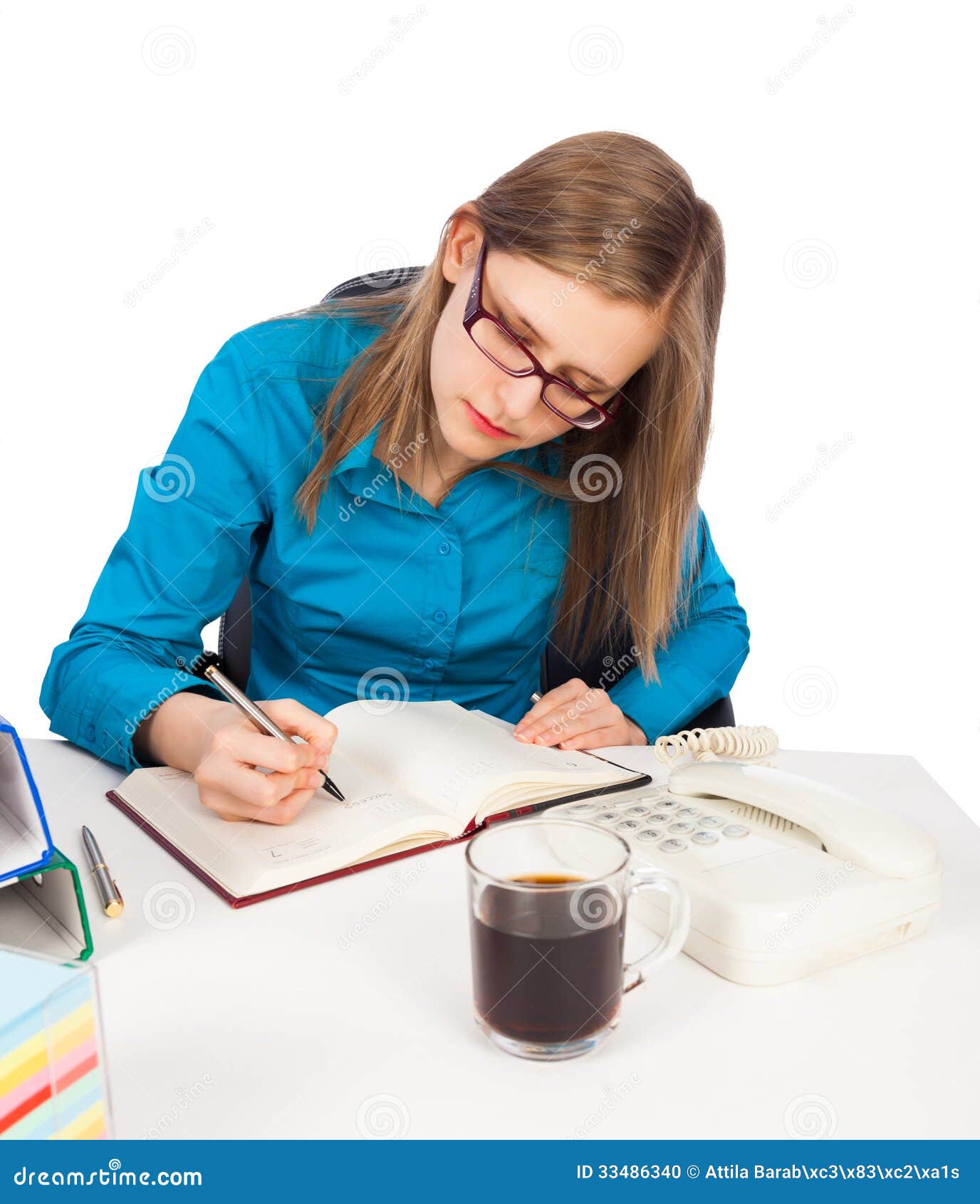 Concentrating stock photo. Image of blond, professional - 33486340