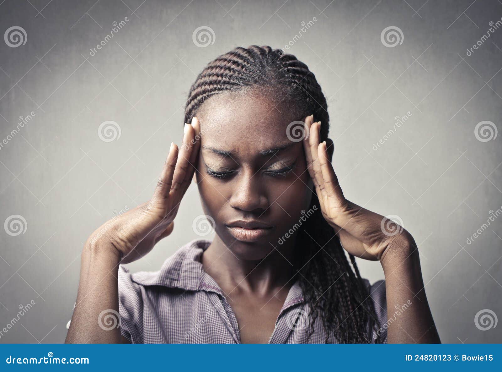 Concentration stock image. Image of woman, finger, black - 24820123