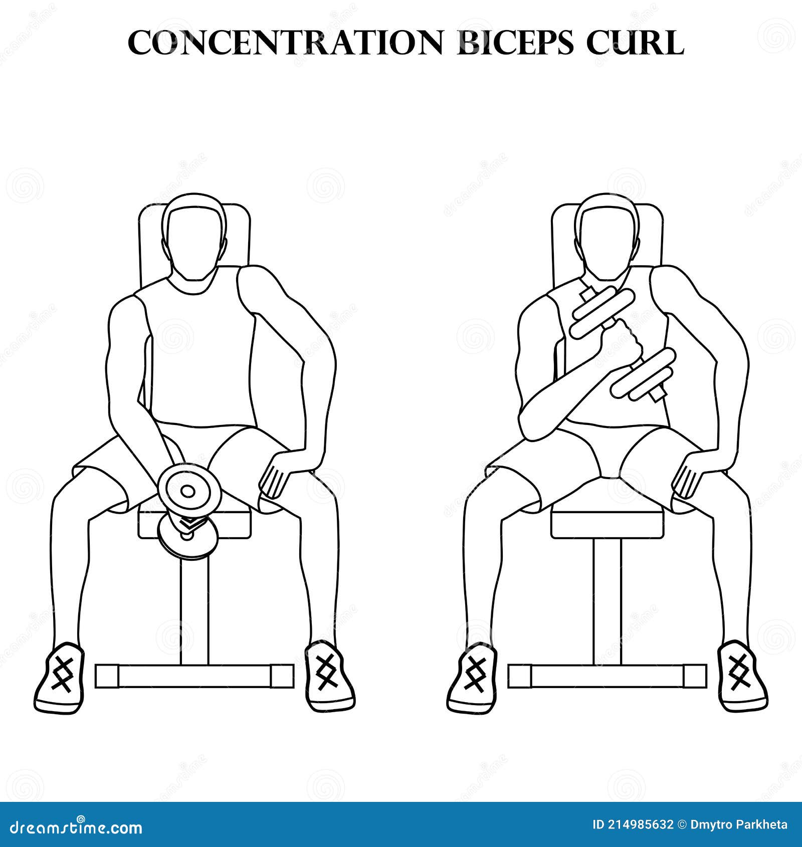 Bicep Curl Machine Drawing
