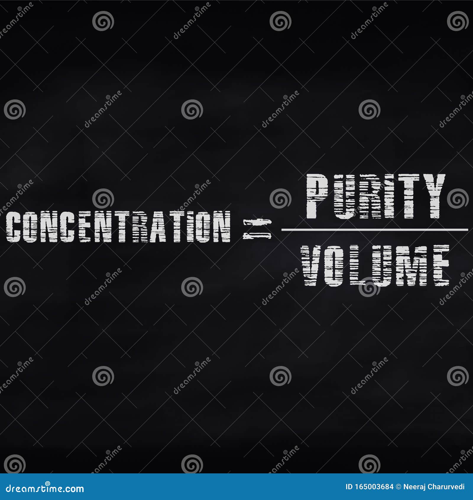 Concentration Equal To Purity upon Volume Mathematical Equation ...