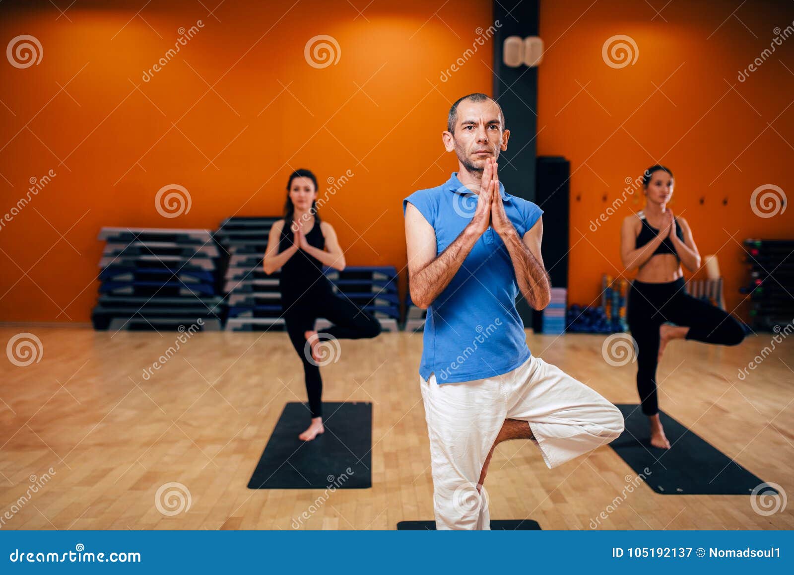 Concentration Exercise, Female Yoga Group Stock Image - Image of active ...