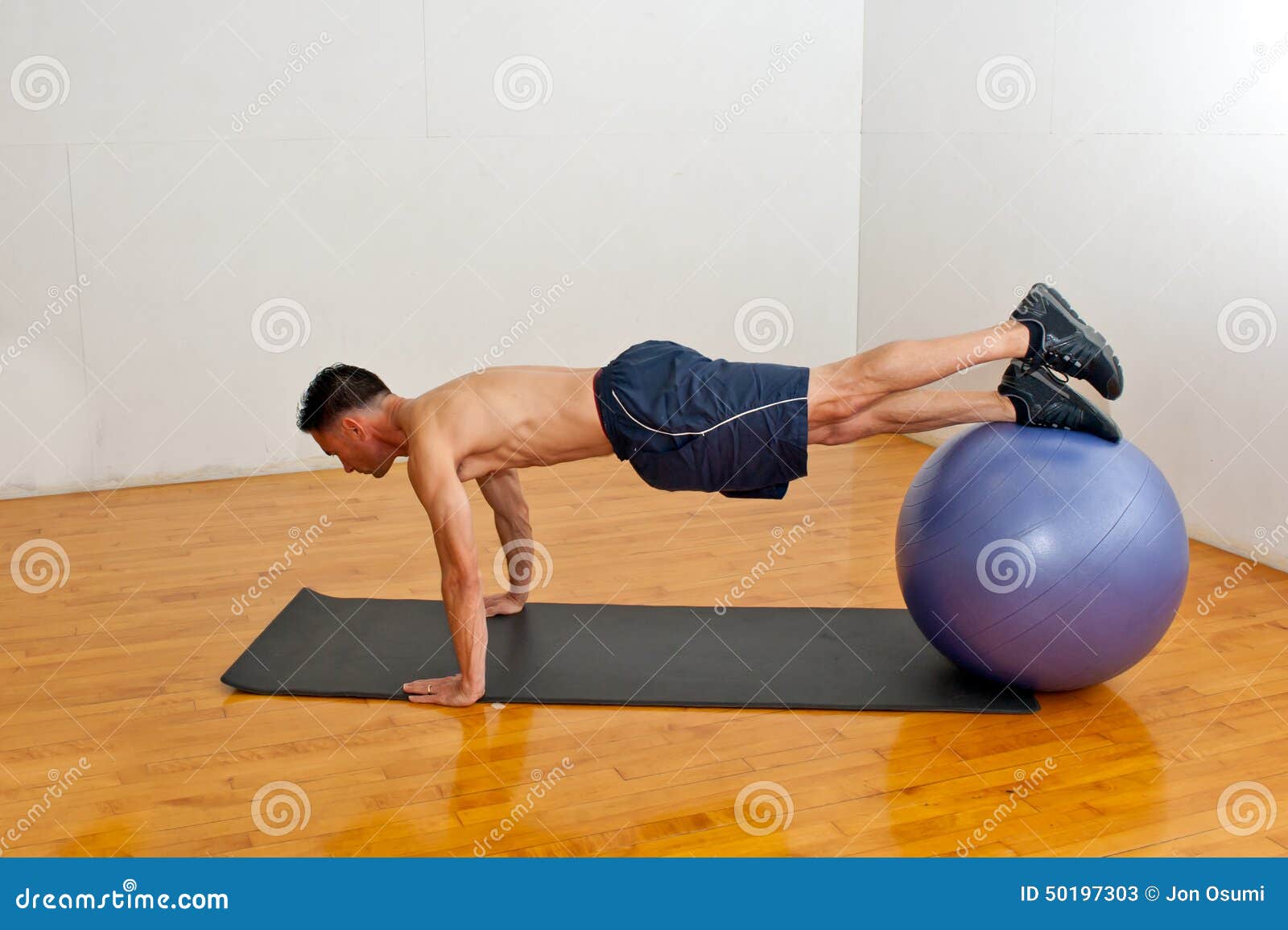 Concentration and Focus Prevents Falling Off the Ball Stock Image ...