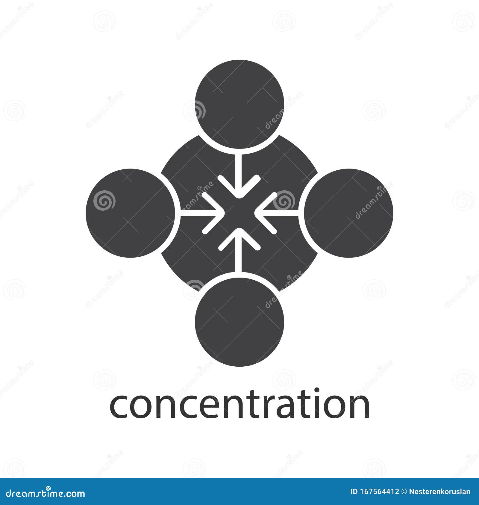 Concentration glyph icon stock vector. Illustration of cluster - 167564412