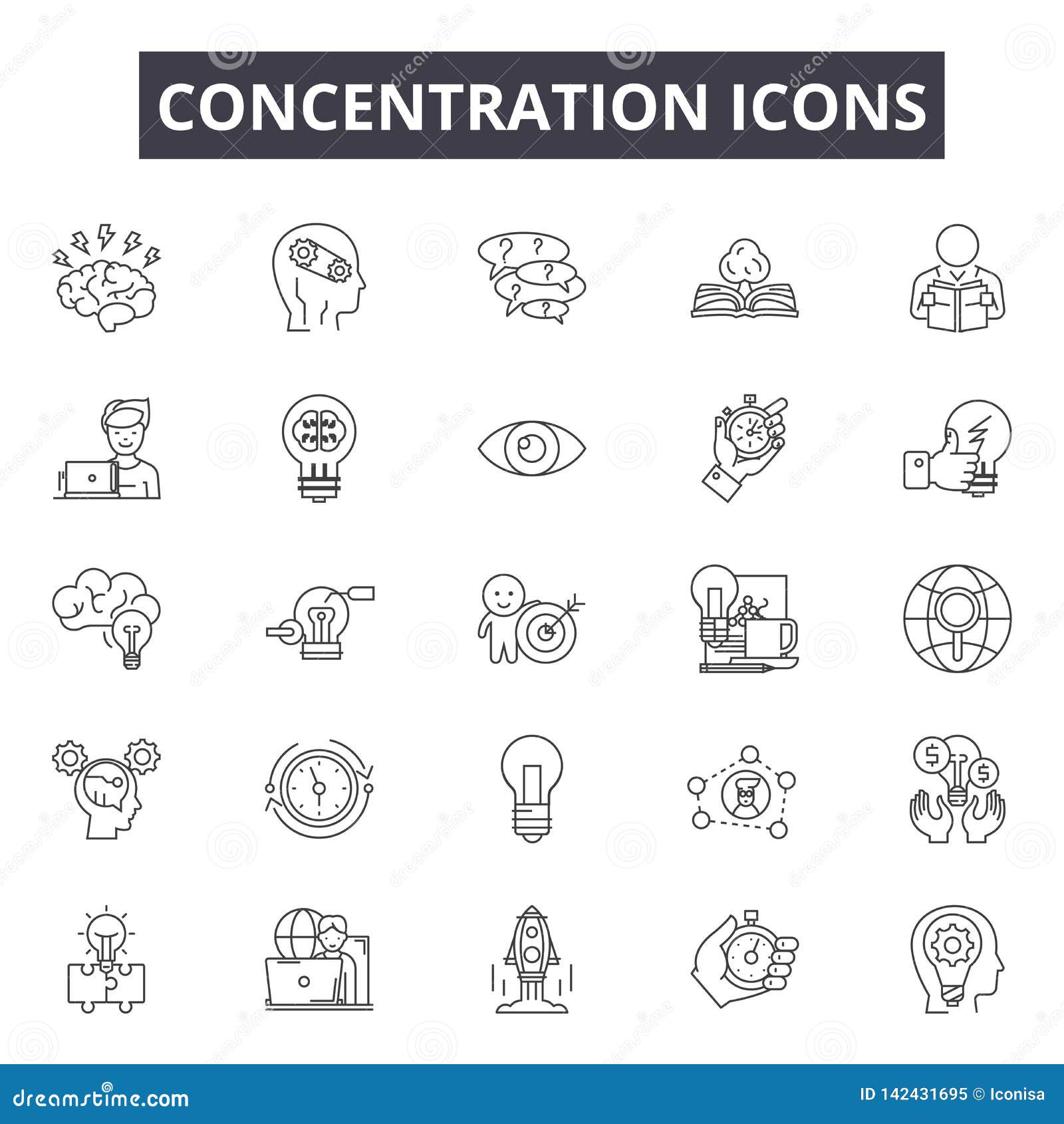 Concentration Line Icons for Web and Mobile Design. Editable Stroke ...