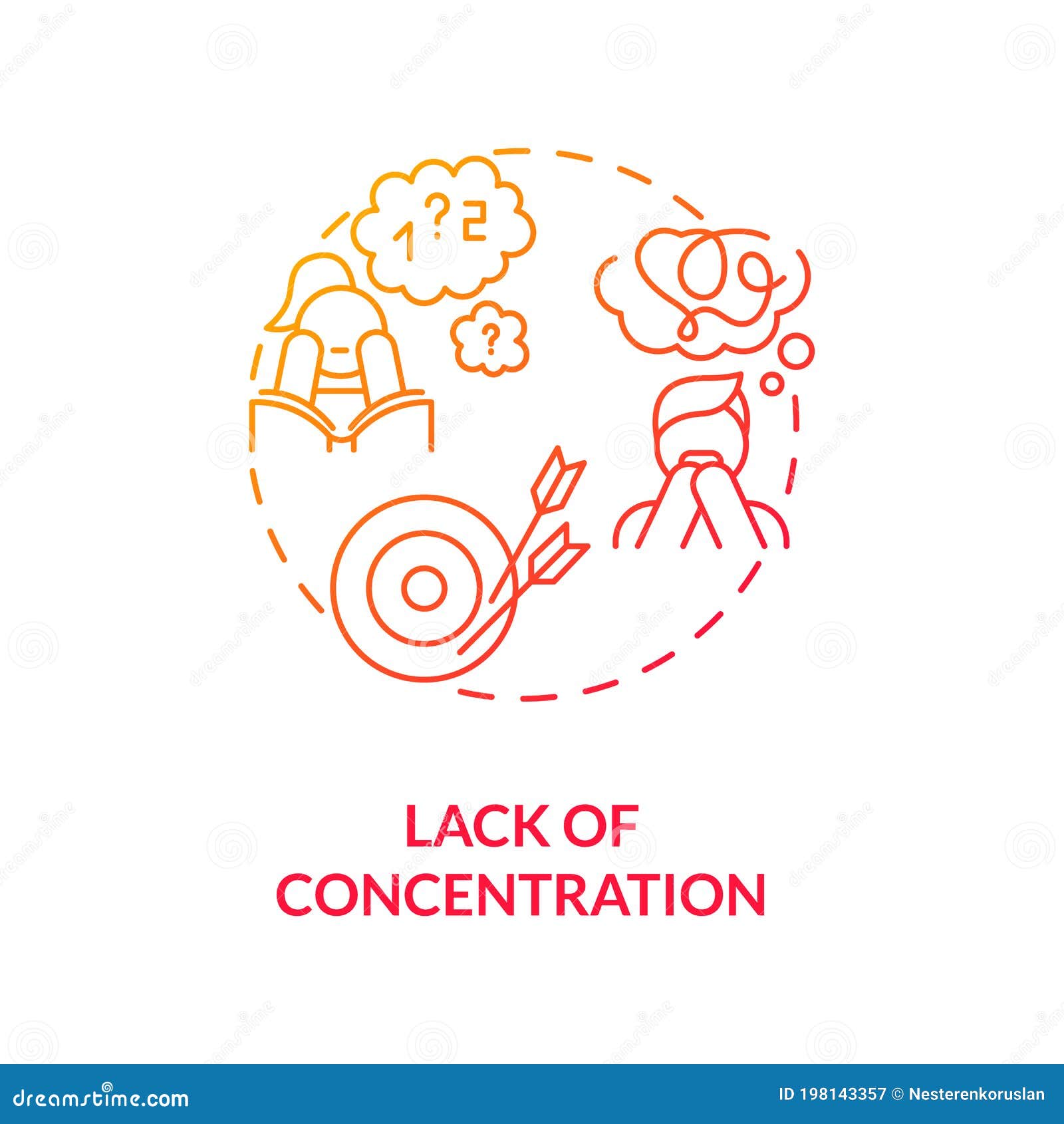 Concentration Loss Concept Icon Stock Vector - Illustration of ...