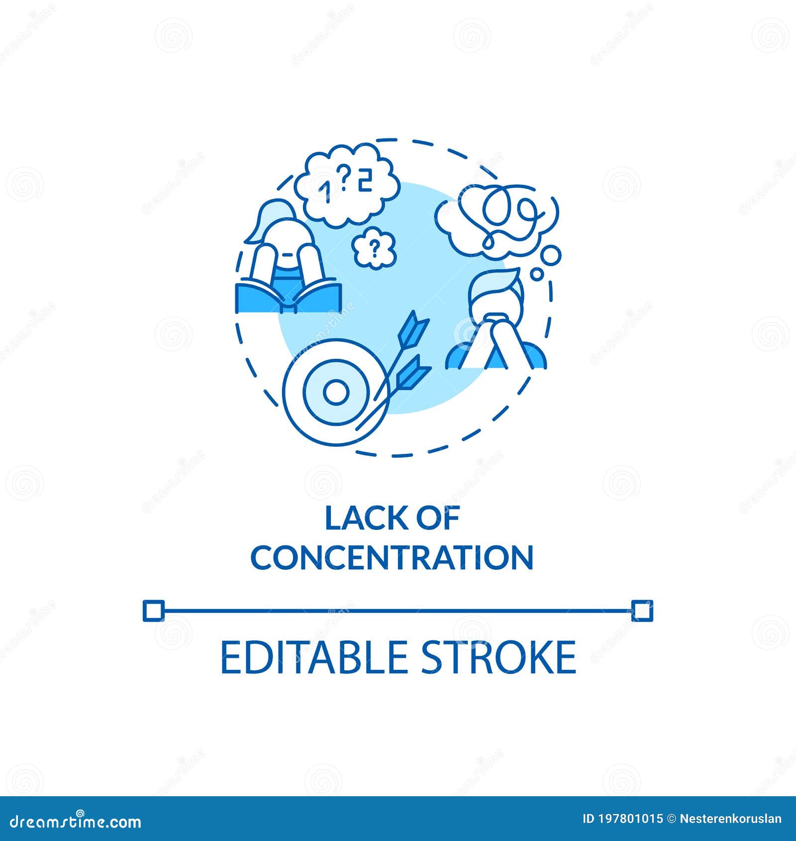 Concentration Loss Concept Icon Stock Vector - Illustration of addicted ...