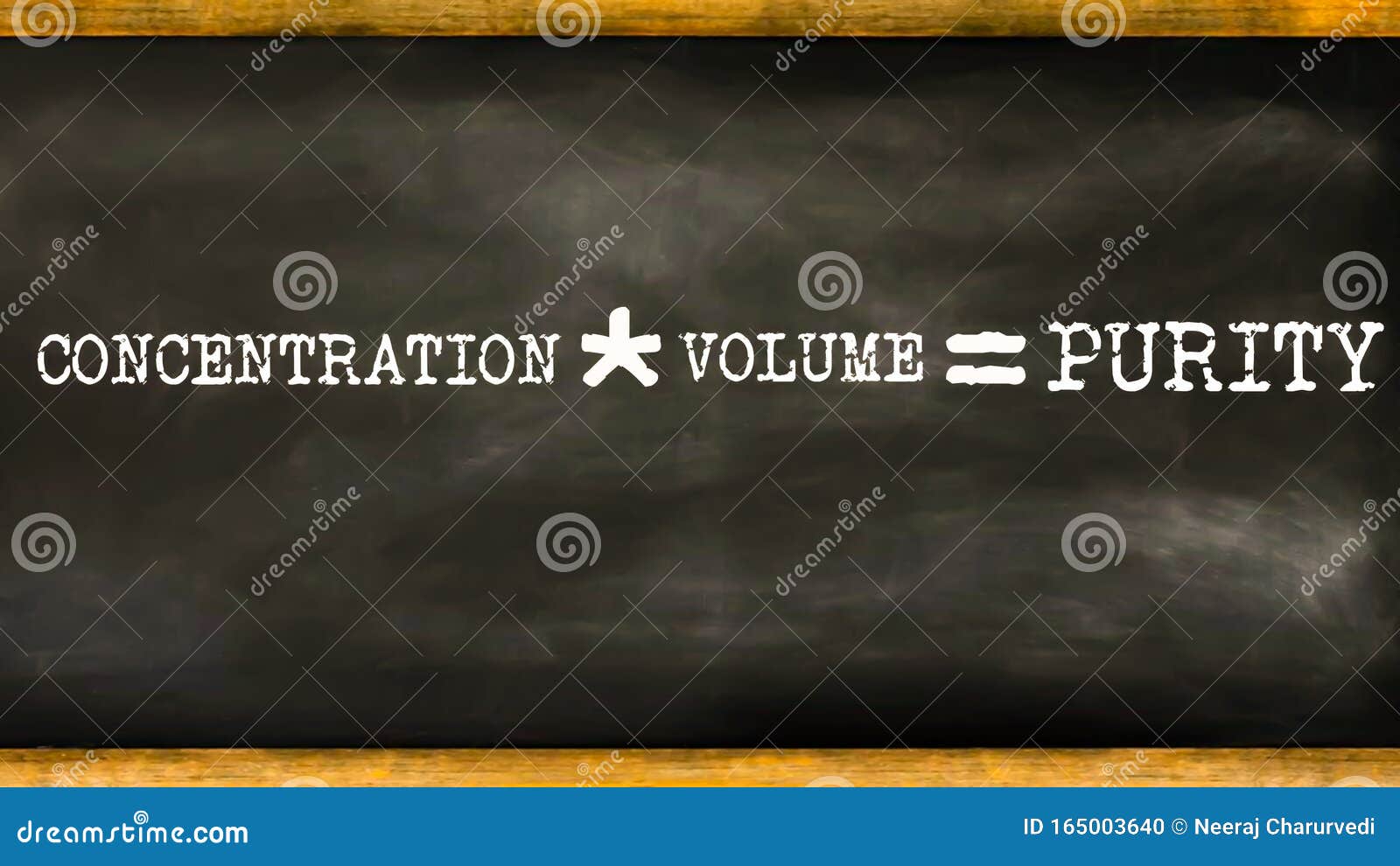 Concentration Multiply by Volume Mathematical Equation Displayed on ...