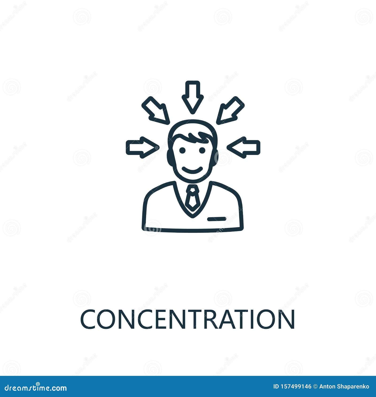 Concentration Outline Icon. Thin Line Concept Element from Productivity ...