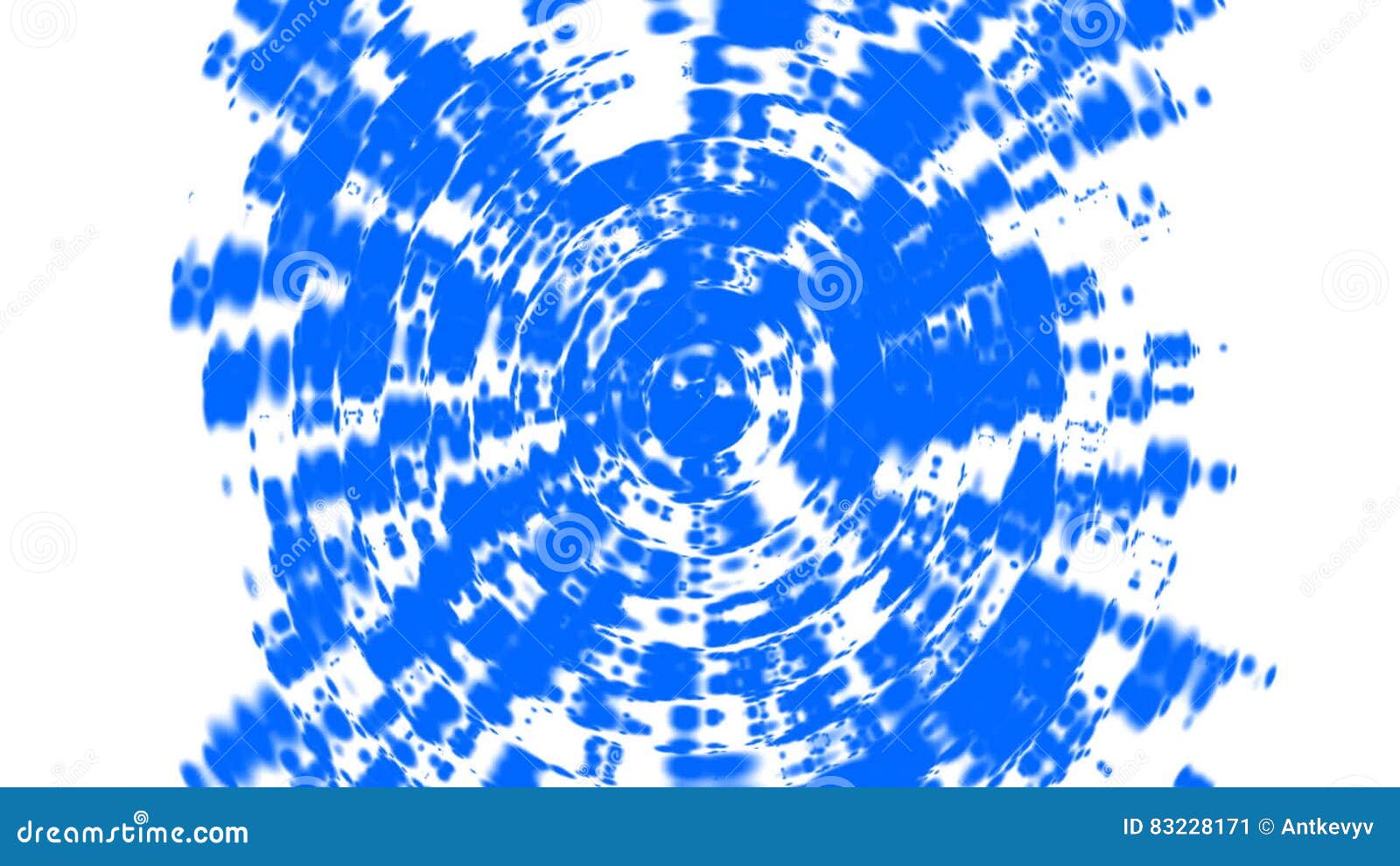 Concentric Abstract Blue Waves Ripples. Circular Radial Motion Video ...