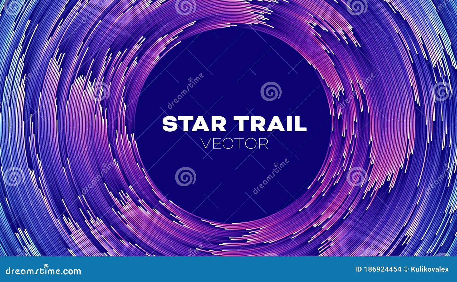 Concentric Abstract Vector Particle Motion with Trail. Circle Pattern ...