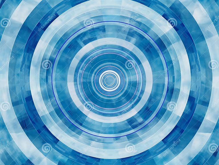 Concentric Blue Circles Abstract Art Stock Photo - Image of layers ...