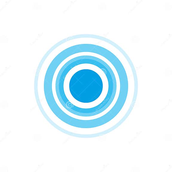 Concentric Blue Circles Vector Design. Abstract Target Symbol. Radial ...