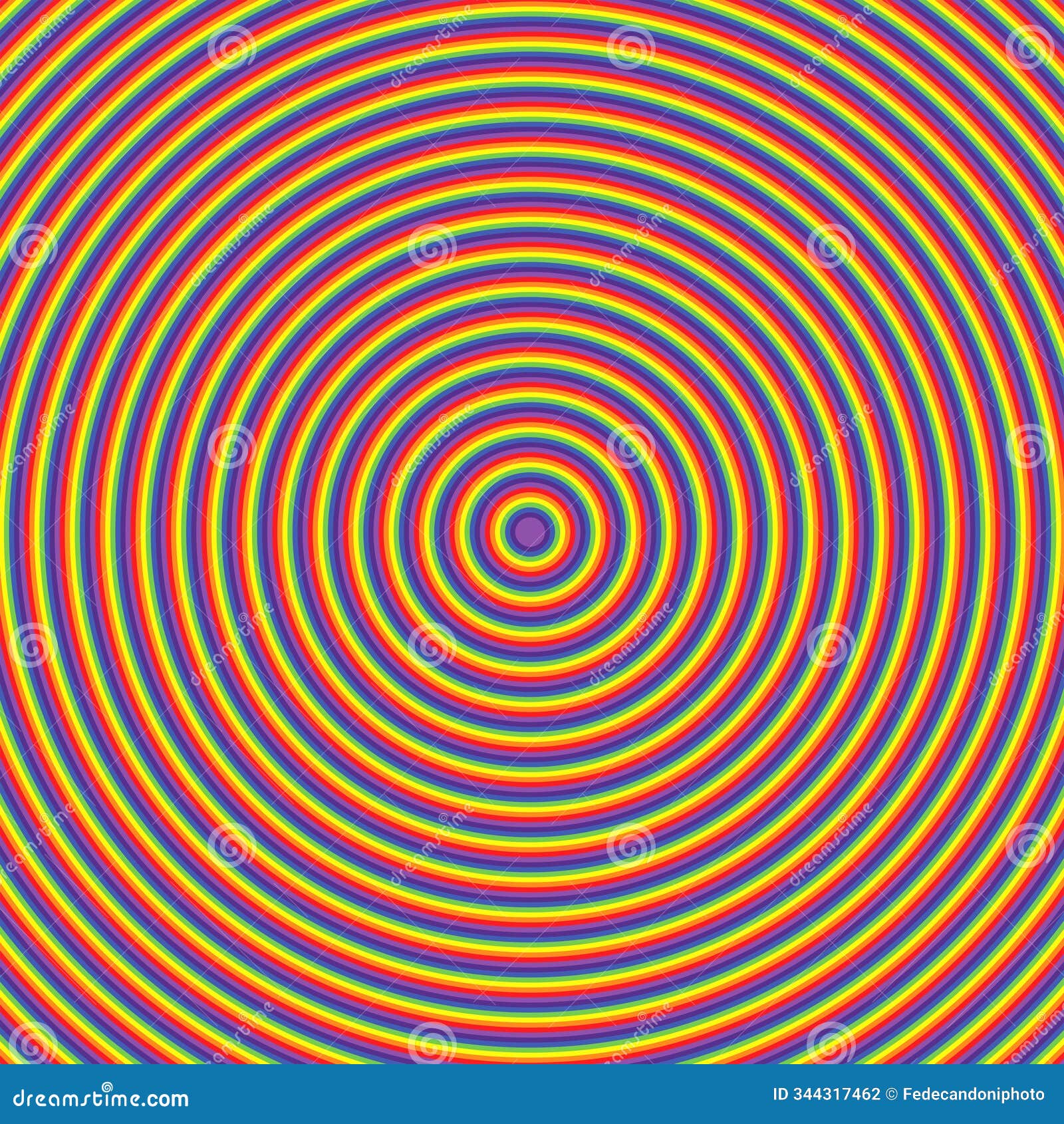 Concentric Bright Colored Circles Perfect for a Cheery Optical Illusion ...