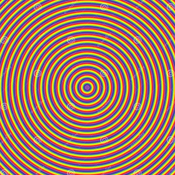 Concentric Bright Colored Circles Perfect for a Cheery Optical Illusion ...