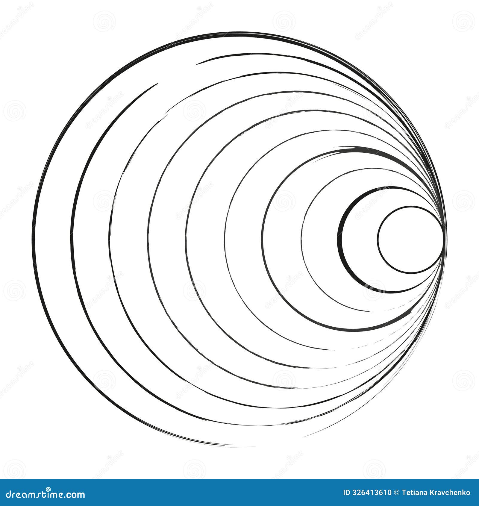Concentric Circle Design. Abstract Spiral Form. Vector Geometric ...