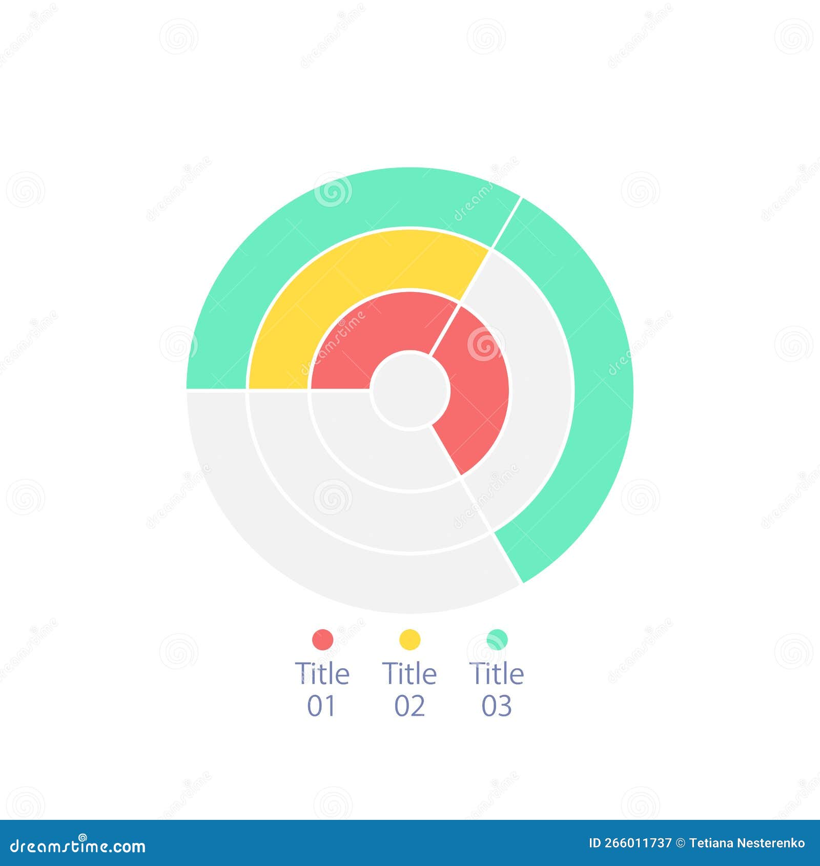 Concentric Circle Infographic Chart Design Template with Three Segments ...